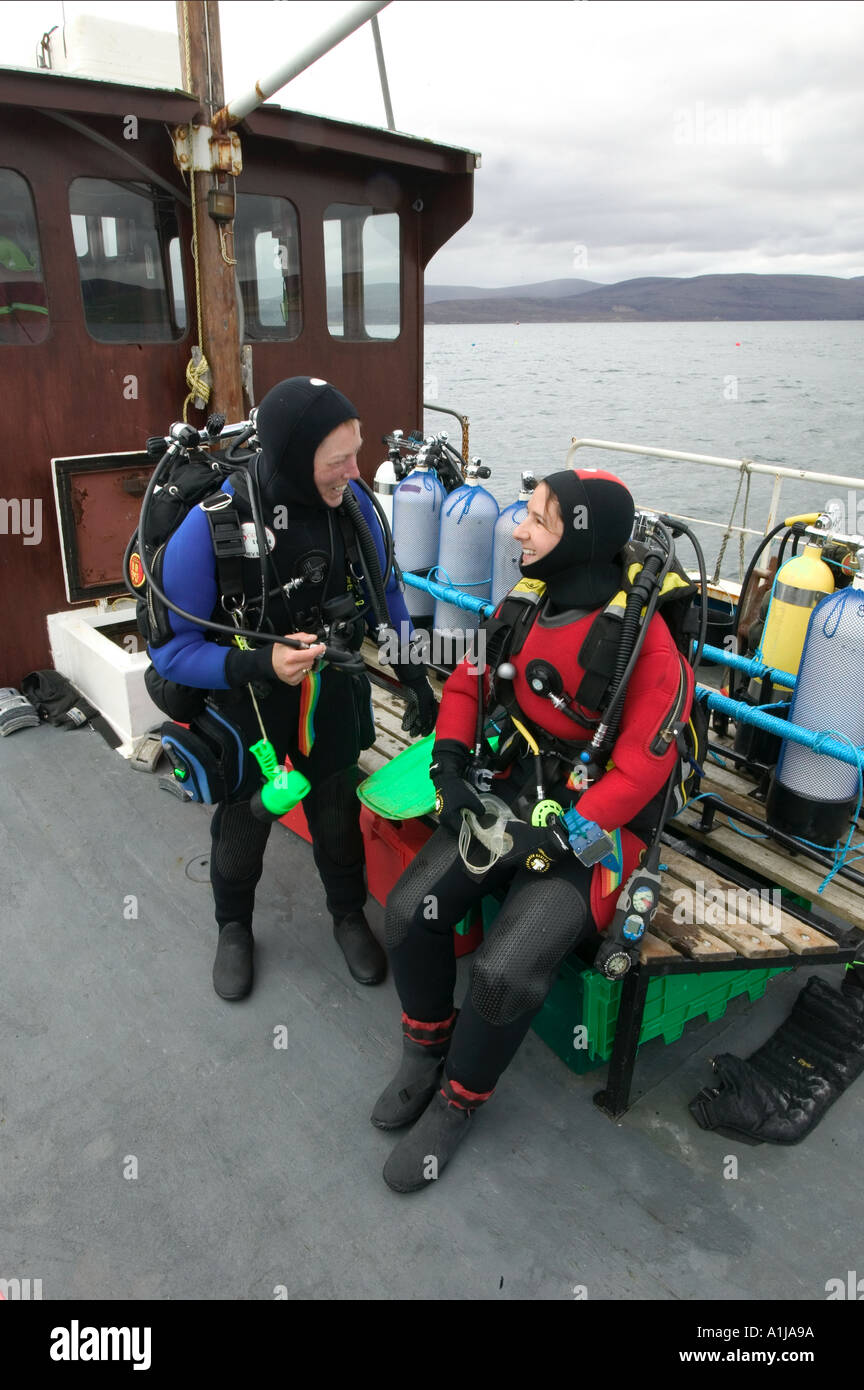 Divers prepare to scuba dive the war ships of Scapa Flow in Orkney ...