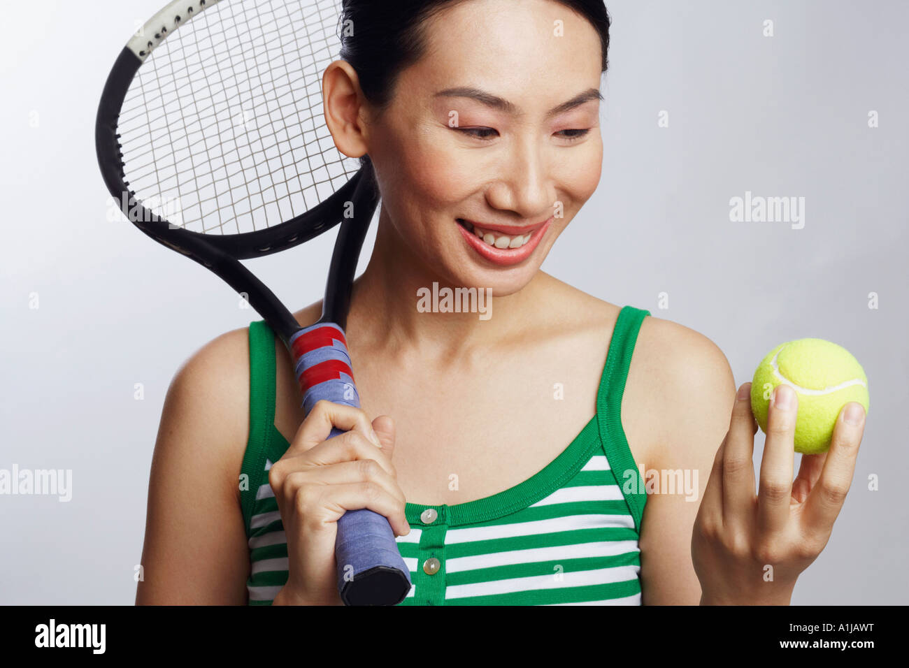 Lady holding racket hi-res stock photography and images - Alamy