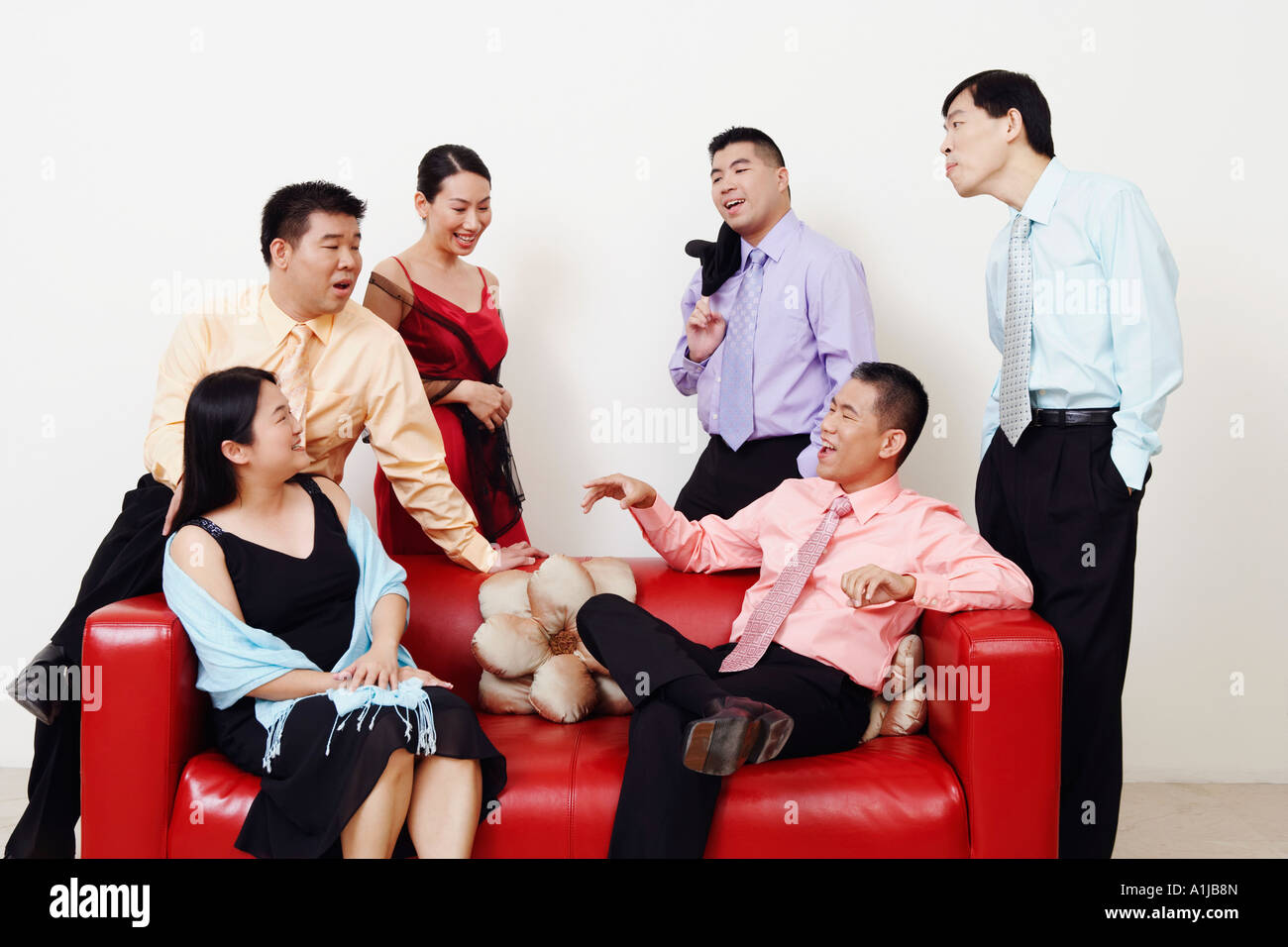 Male female businessperson talking holding hi-res stock photography and ...