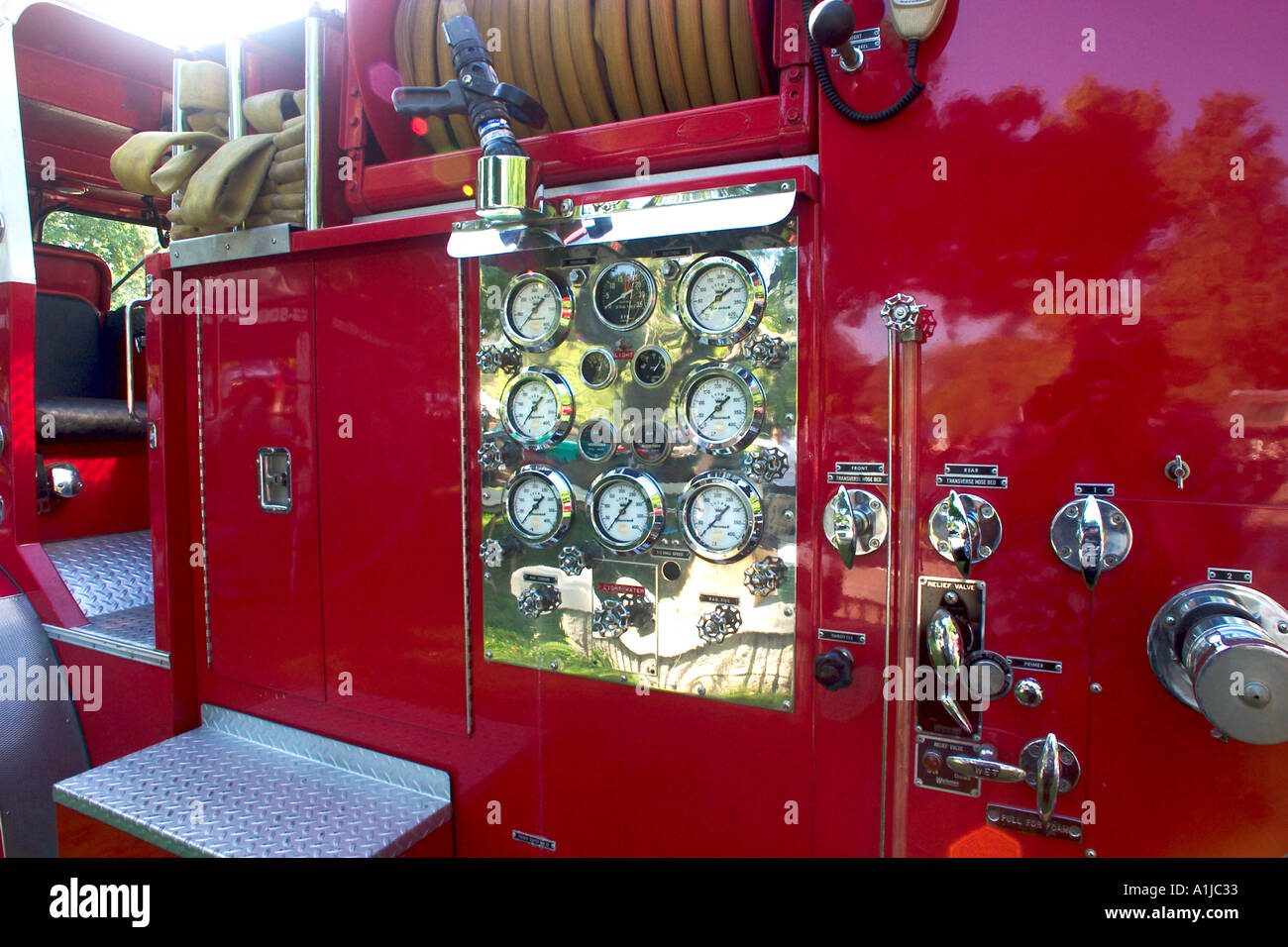 Fire Department Brush Truck Detail Stock Photo - Alamy