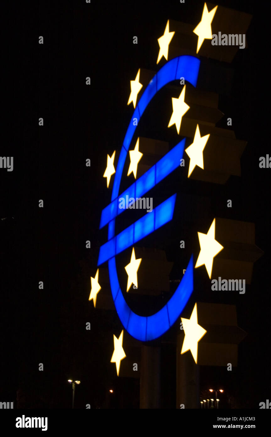 Vertical Euro sign Stock Photo - Alamy