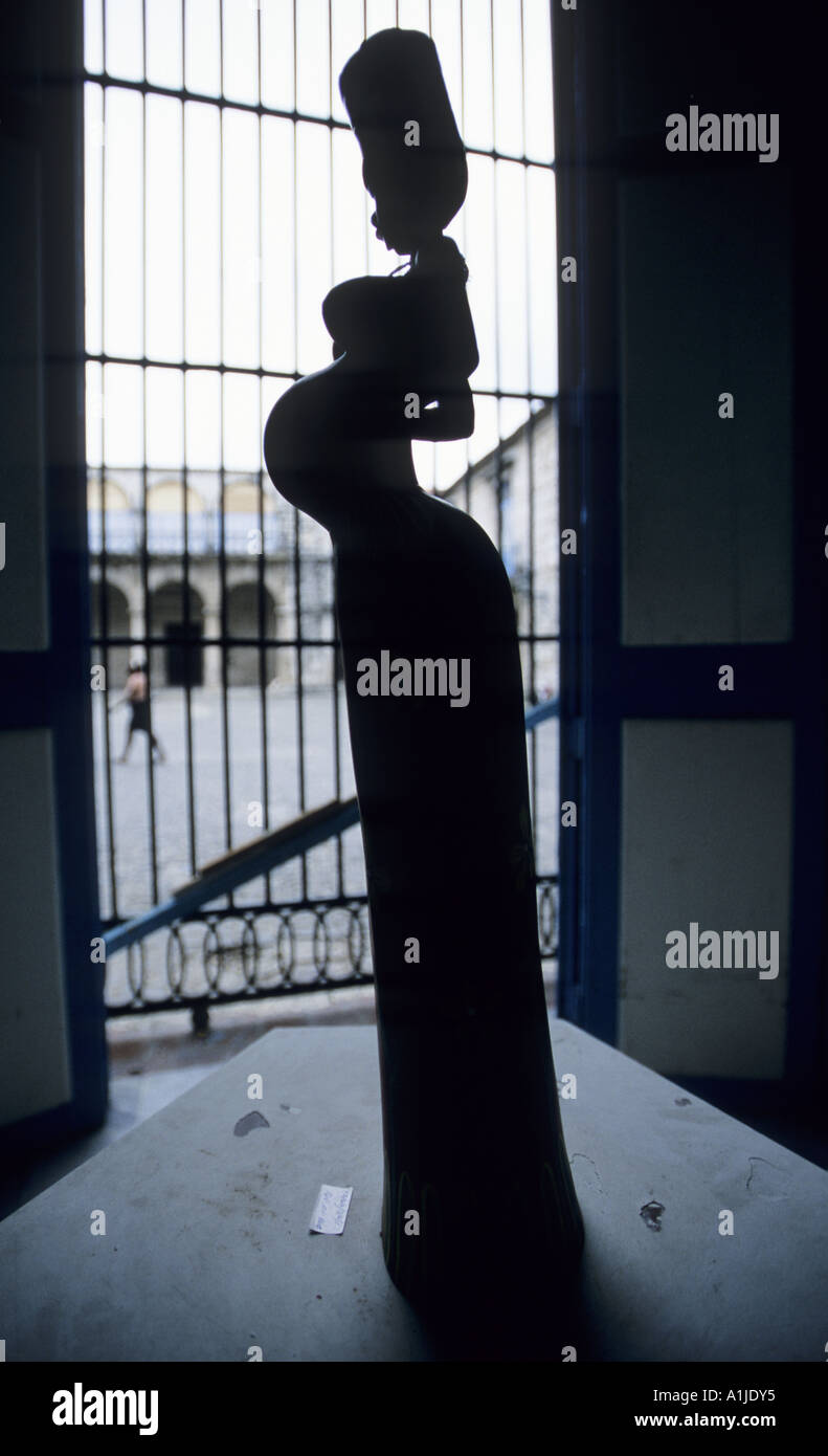 Havana, Cuba. Silhouet of a stylized puppet of a pregnant Santini lady ...