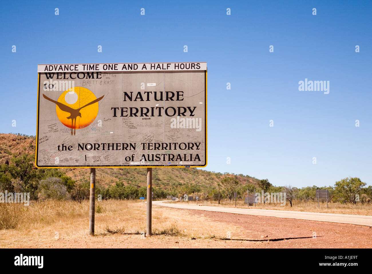 Welcome to Northern Territory Sign Stock Photo - Alamy