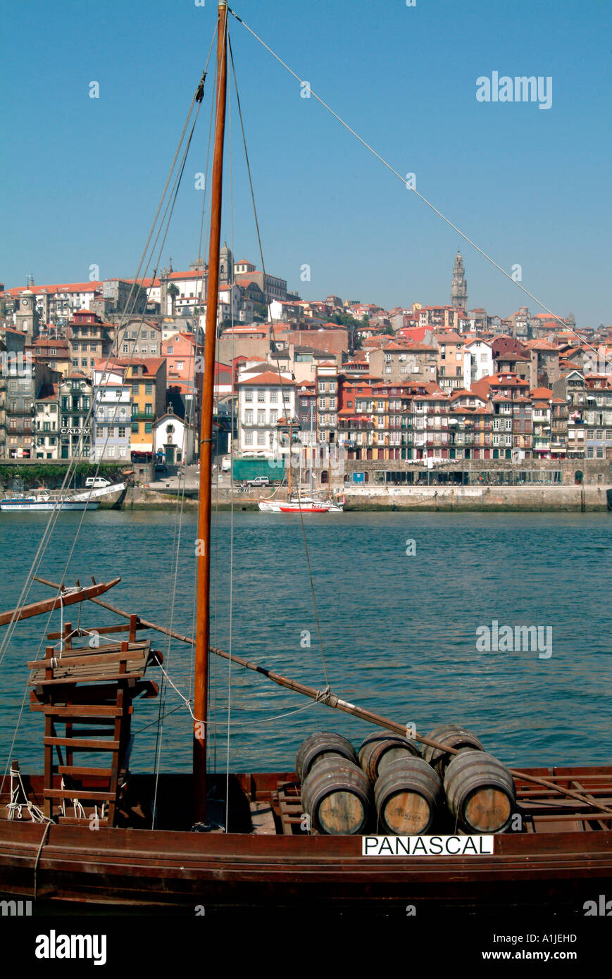 Barco rabelo the port barges on the River Douro Stock Photo - Alamy