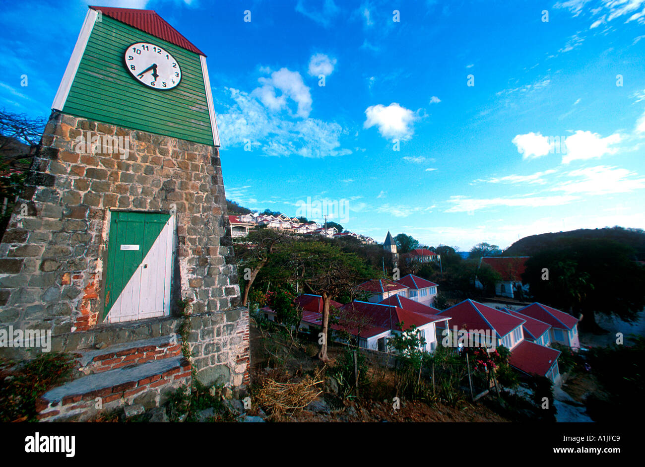 Swedish clock tower gustavia st hi-res stock photography and images - Alamy