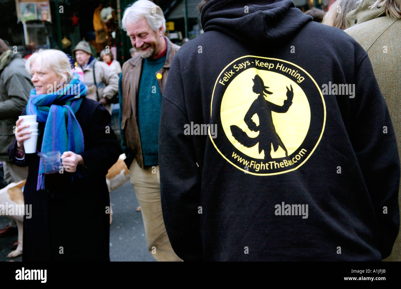Golden Valley Hunt assemble at the Town Clock Square in Hay on Wye ...