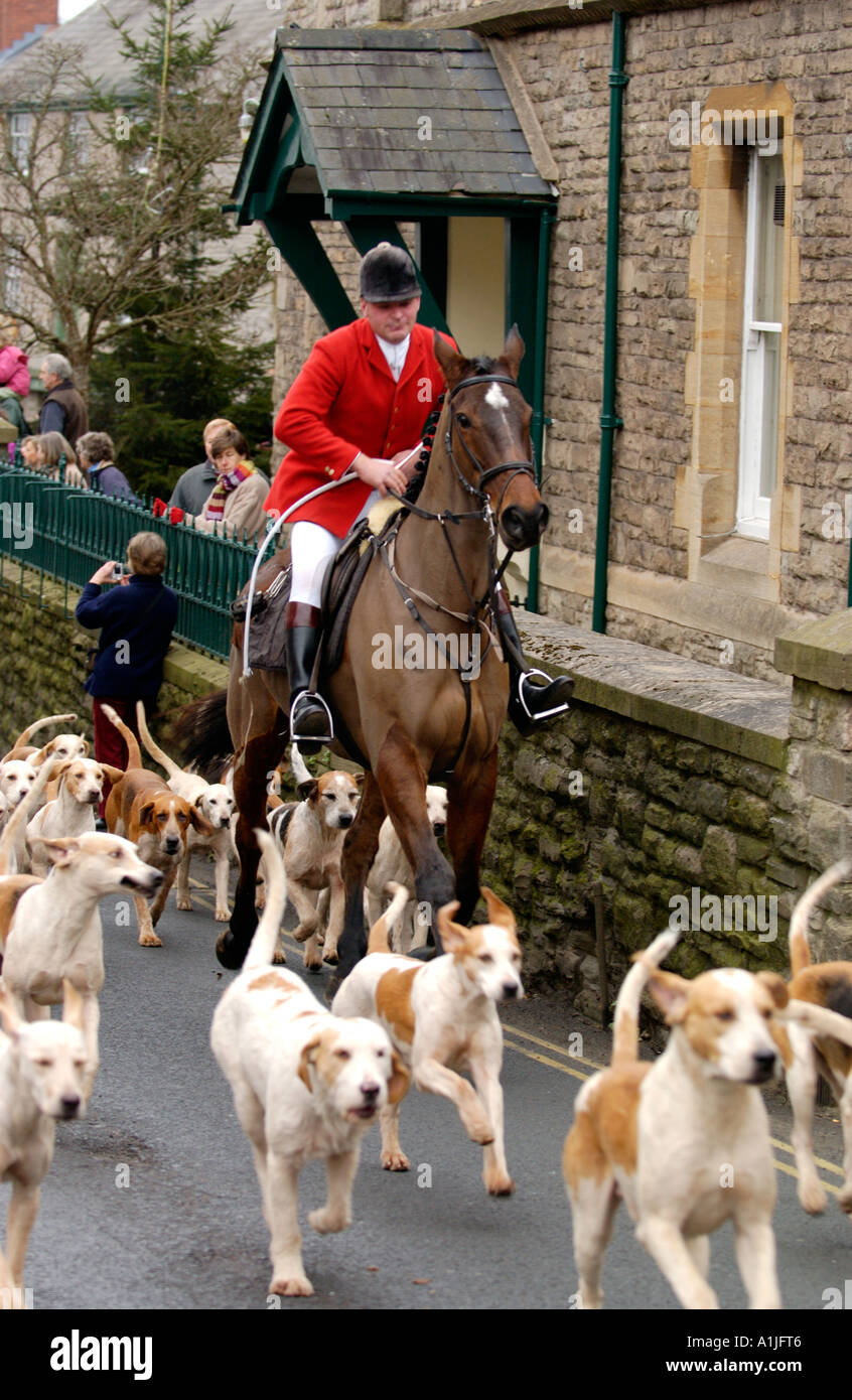 Golden Valley Hunt set off from the Town Clock Square in Hay on Wye ...