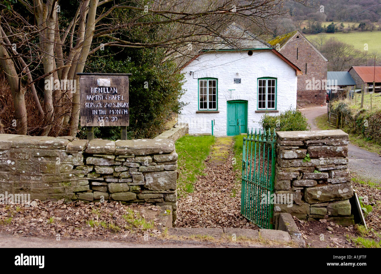Henllan Baptist Chapel dated 1805 in Vale of Ewyas Honddu Valley in the ...