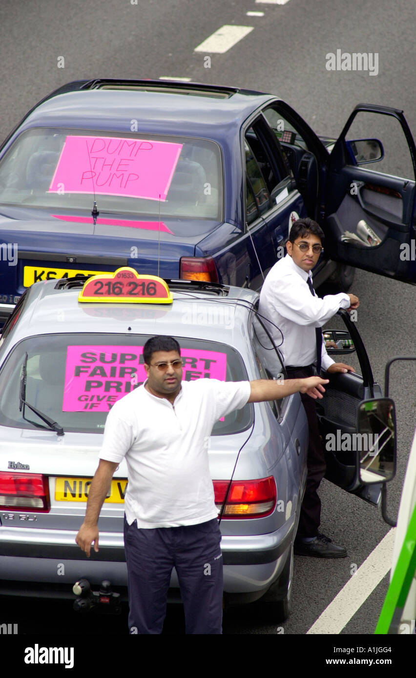 Slow moving taxis bring the M4 east bound to a standstill in a protest ...