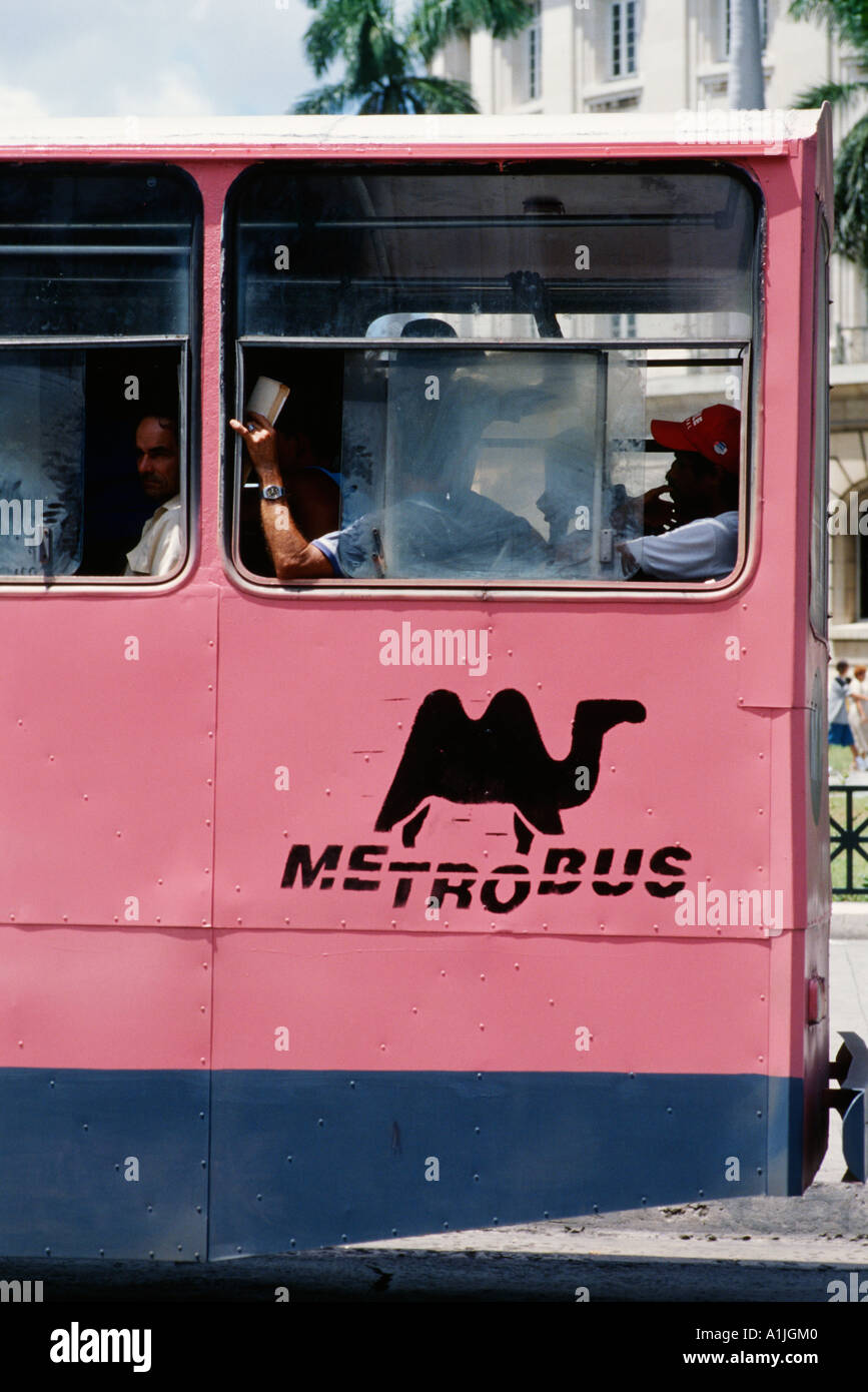 Havana Cuba Pink camello bus Stock Photo - Alamy