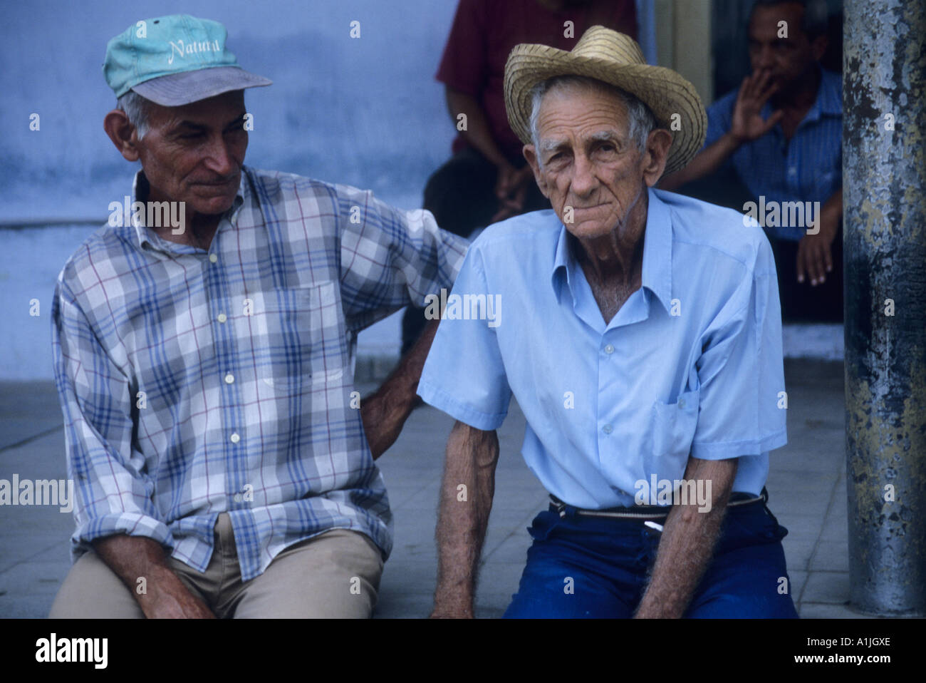 Two old men sitting talking hi-res stock photography and images - Alamy