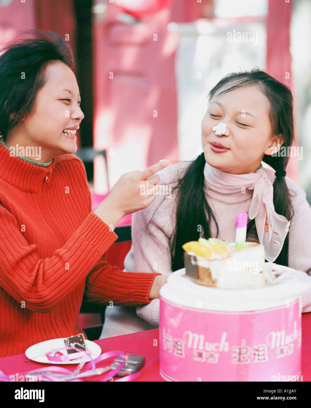 Woman serving another hi-res stock photography and images - Alamy