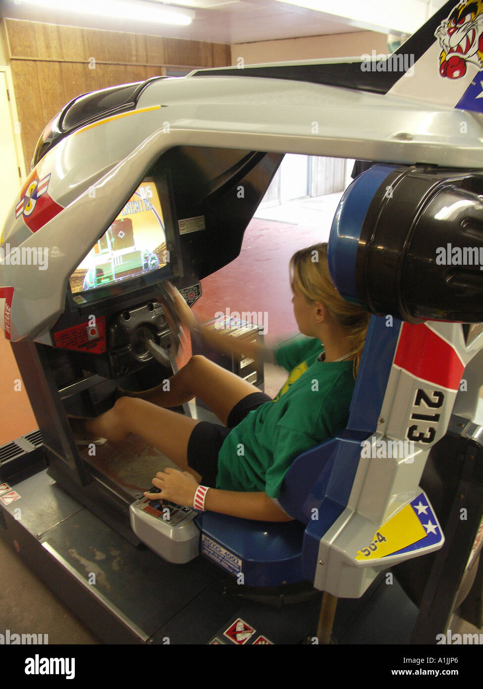 Coordination Skills in Arcade Airplane Game Stock Photo - Alamy