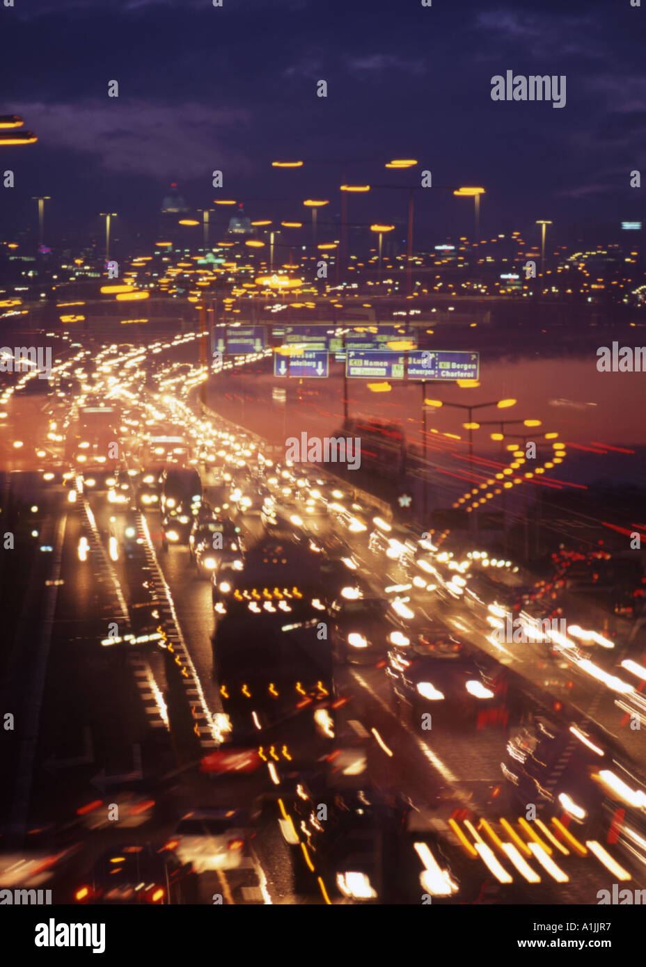 Rush hours on motorway (freeway Stock Photo - Alamy