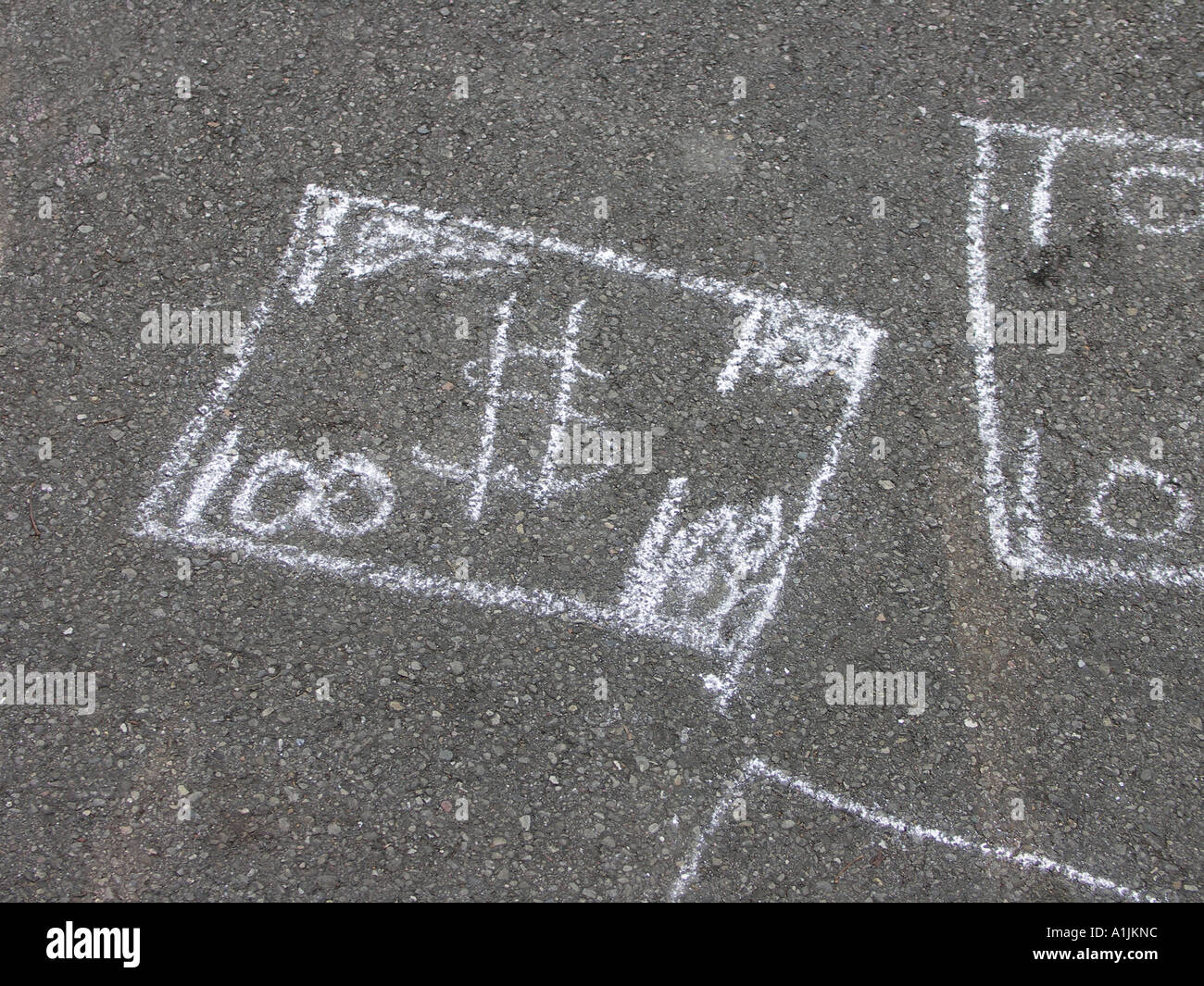Chalk Drawing on Pavement Stock Photo - Alamy