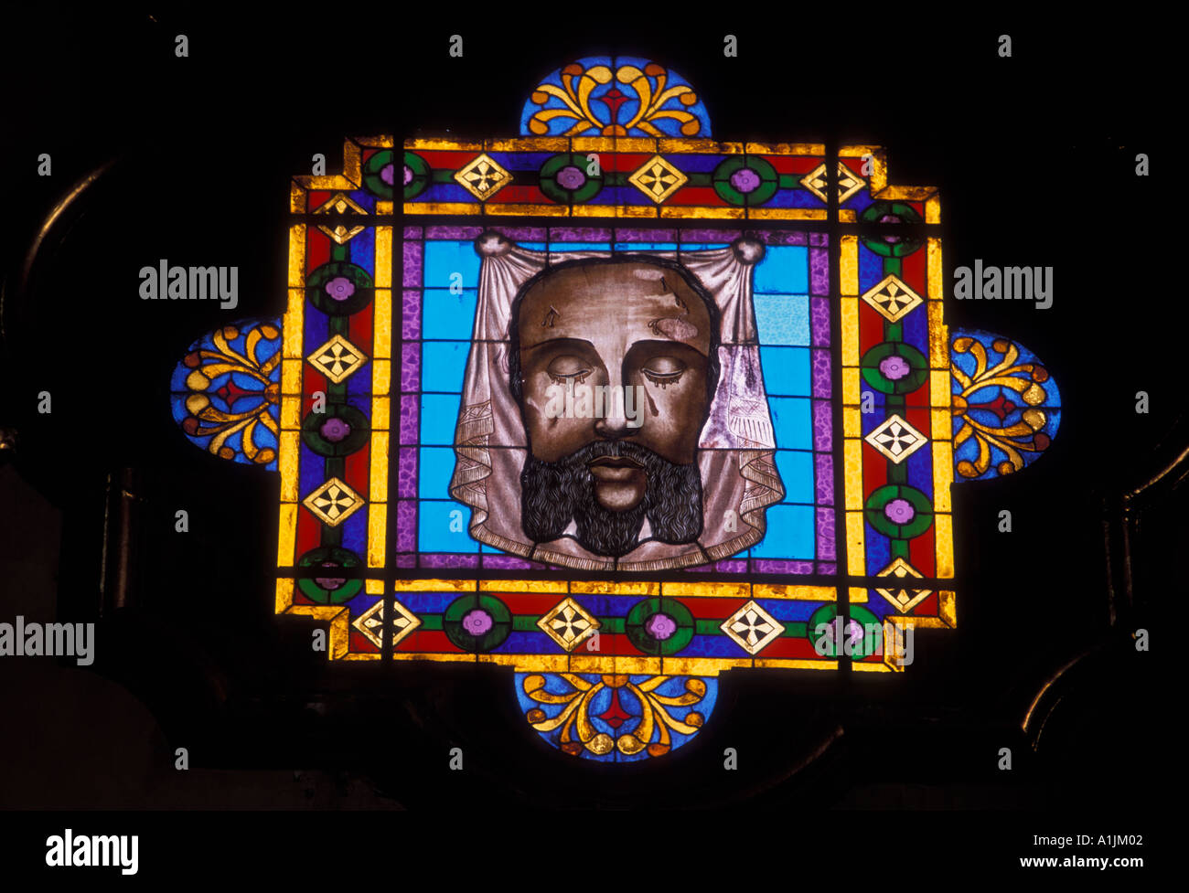 stained glass, Jesus Christ, Shroud of Turin, Parish of San Juan ...