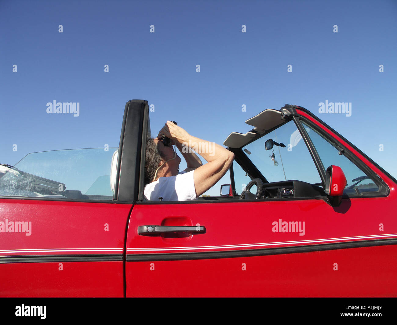 Red convertible car from above hi-res stock photography and images - Alamy