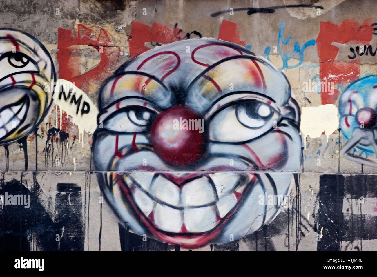 Rio Graffiti E - Clown face Stock Photo - Alamy