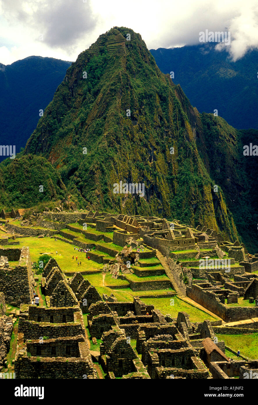 people tourists visiting Machu Picchu aka The Lost City of the Incas an ...