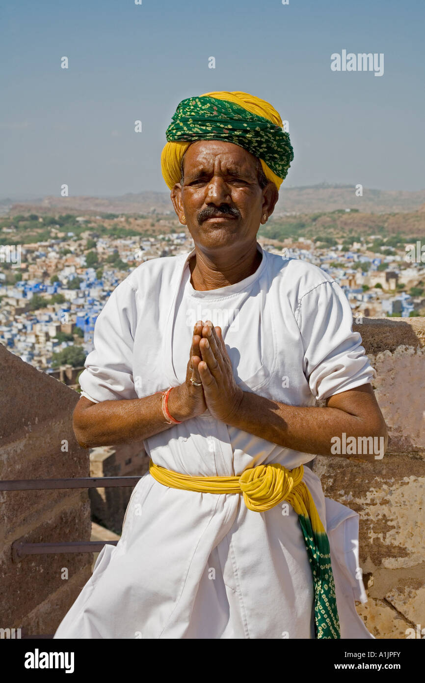 A Hindu man standing in front of Jodhpur Stock Photo - Alamy