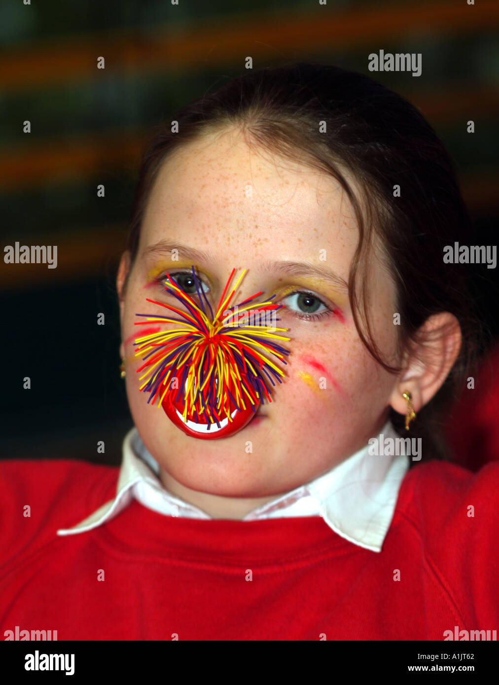 female girl red nose Stock Photo - Alamy