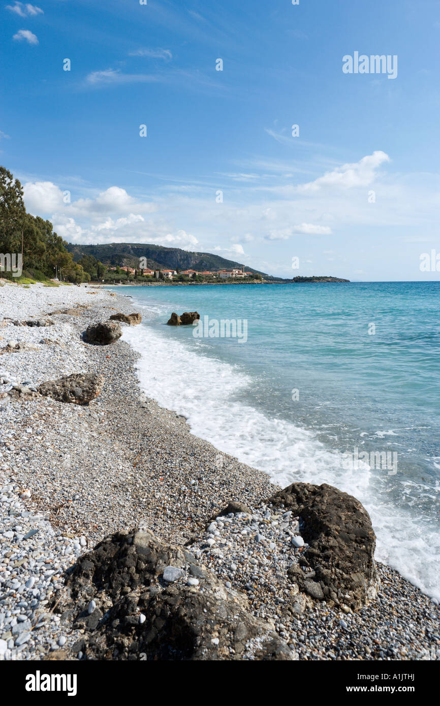 The main beach in Kardamyli, The Mani peninsula, Peloponnese, Greece ...
