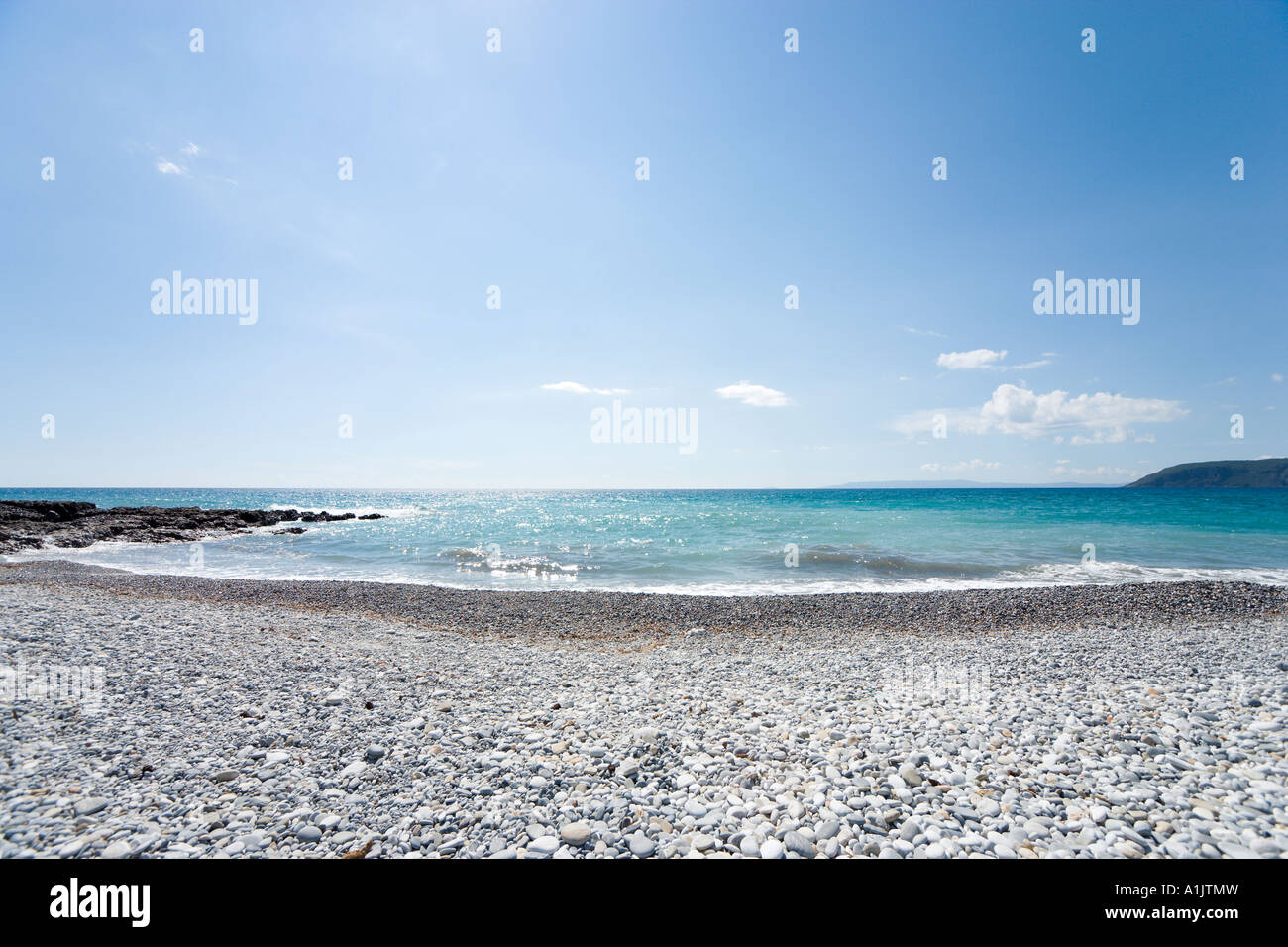 Main beach in Kardamyli, The Mani peninsula, Peloponnese, Greece Stock ...