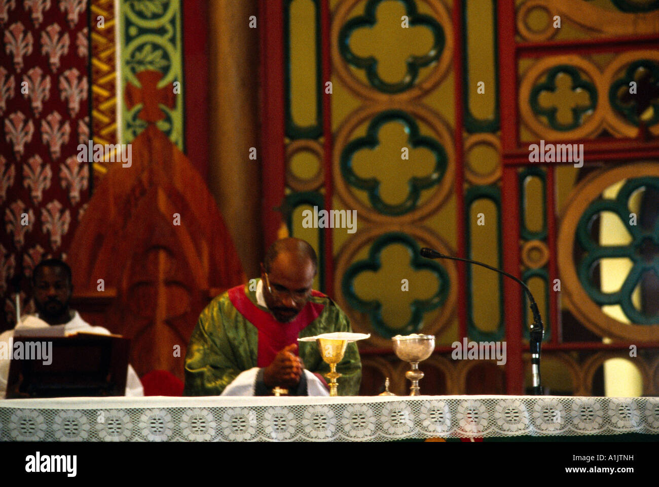 Castries St Lucia Cathedral Of Immaculate Conception Consecrating Bread ...