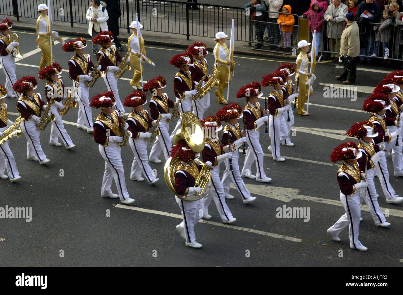 lord mayors parade london new years day colour color brass band street ...