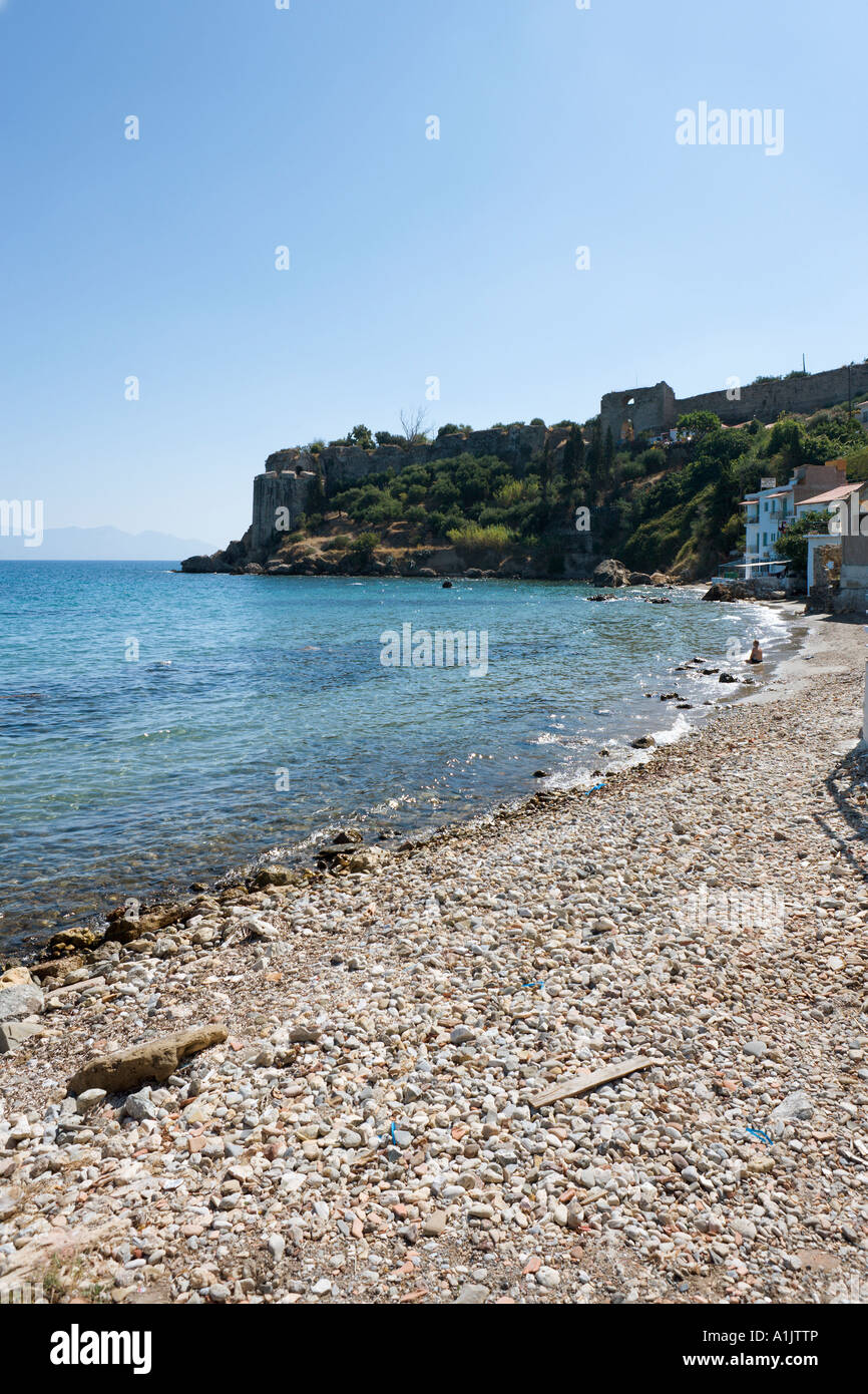 Beach beneath the Venetian castle, Koroni, Messinia, Peloponnese ...