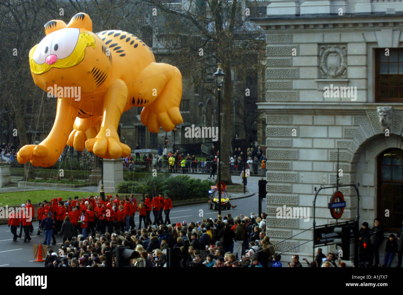 garfield inflatable puppet parliament street cat orange blow up huge ...