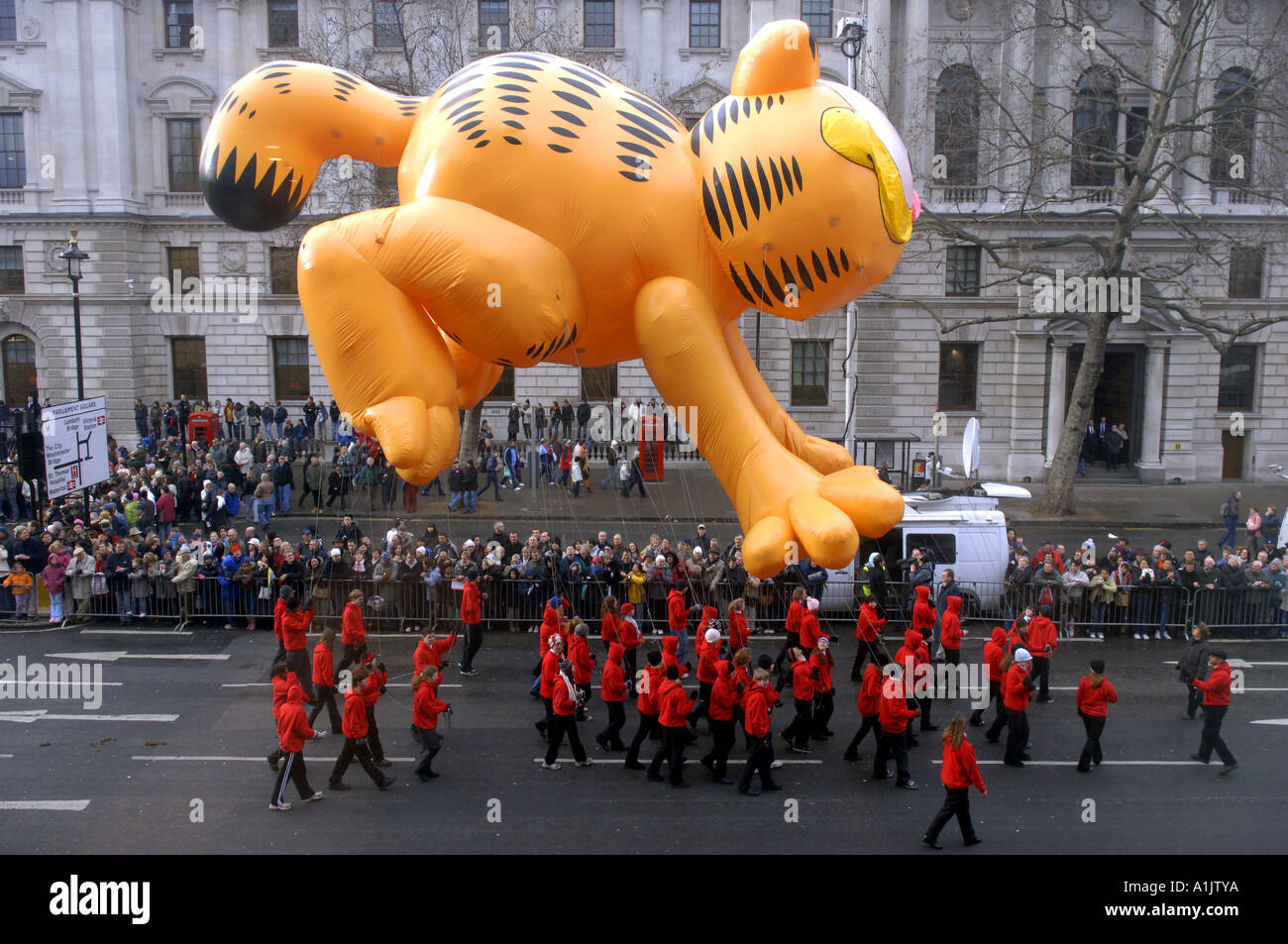 garfield inflatable puppet parliament street cat orange blow up huge ...