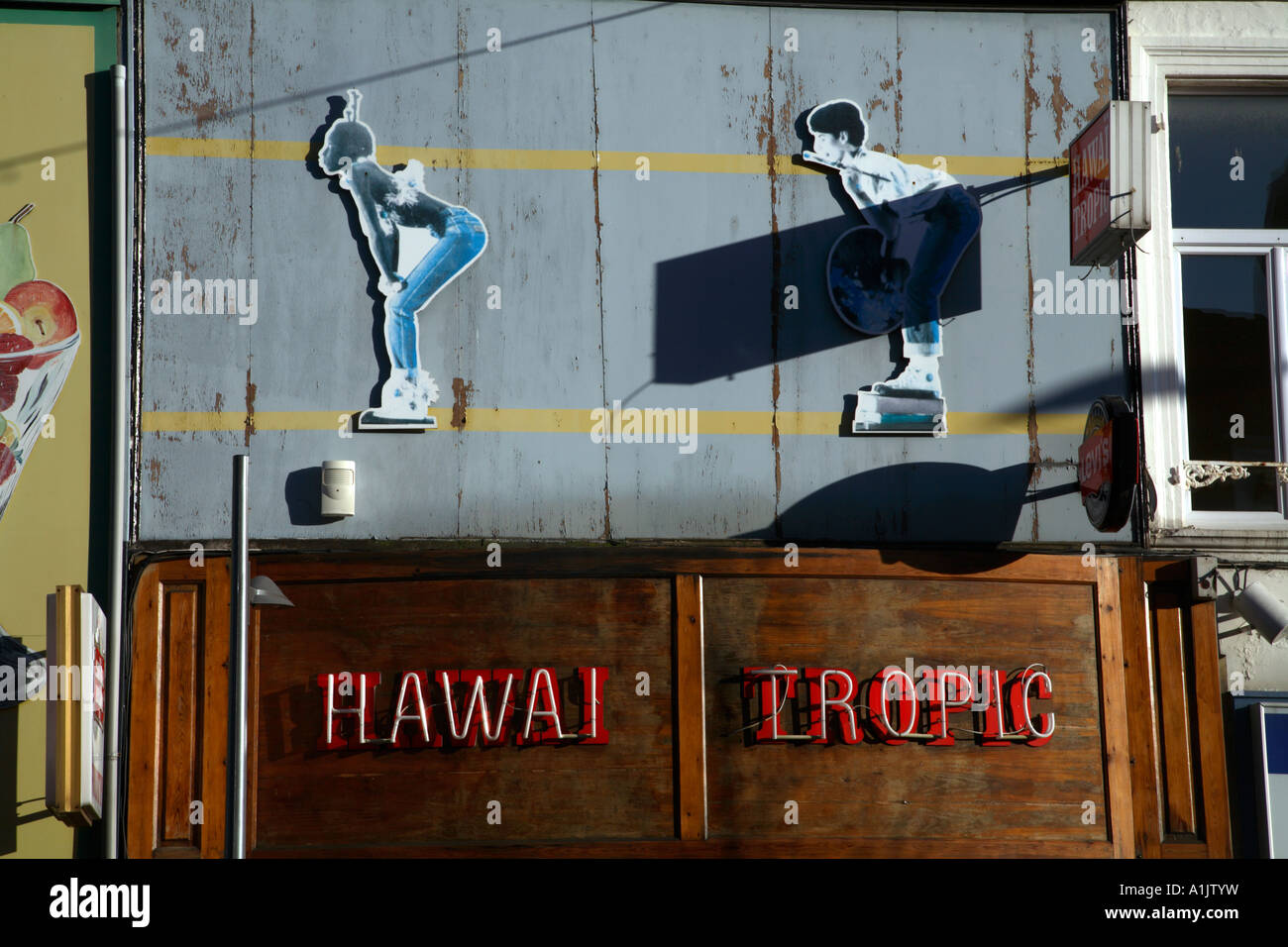 Advertising Hoarding Above Bar Building Calais France Stock Photo - Alamy
