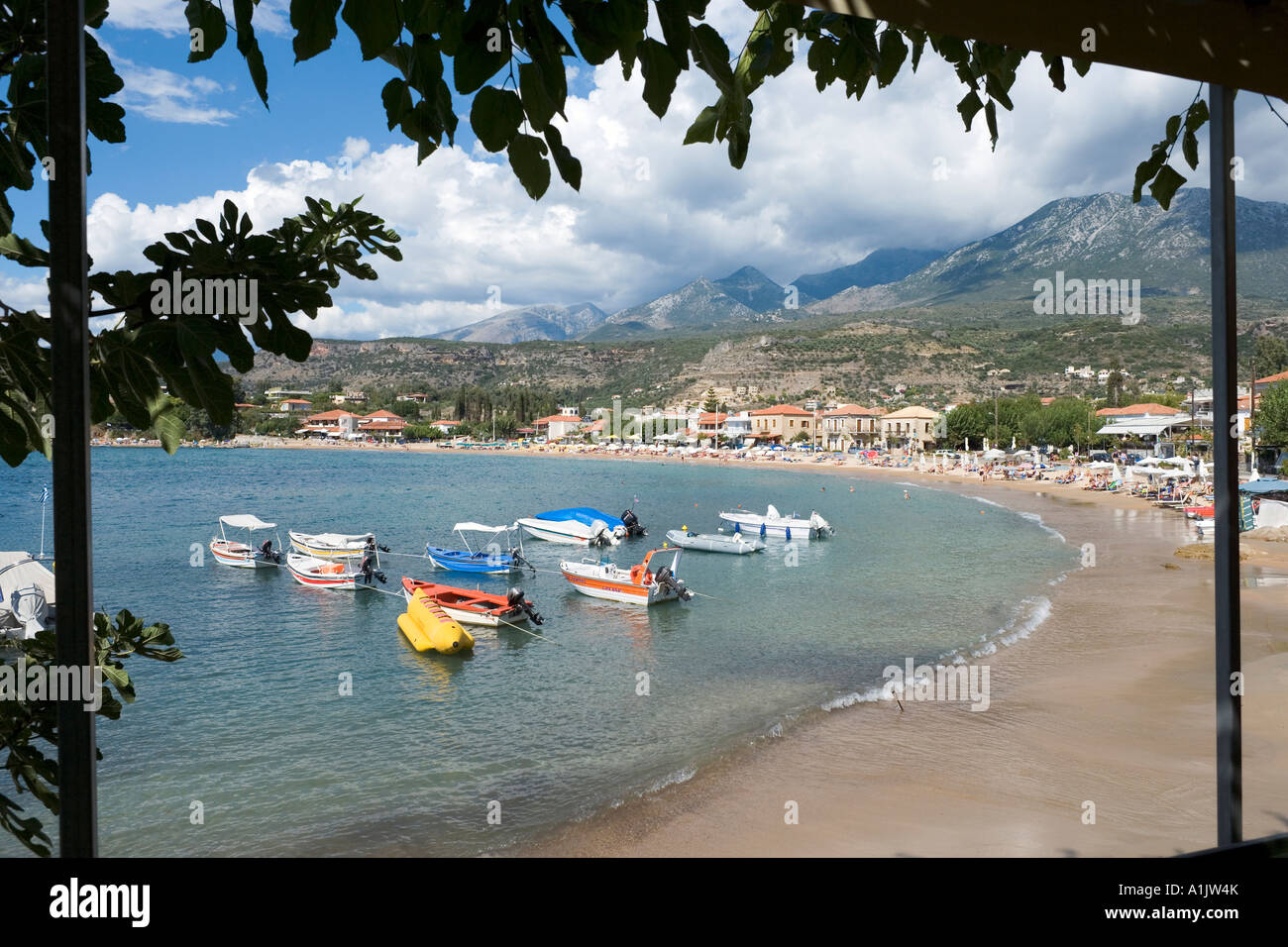 Main Beach, Stoupa, The Mani Peninsula, Peloponnese, Greece Stock Photo ...