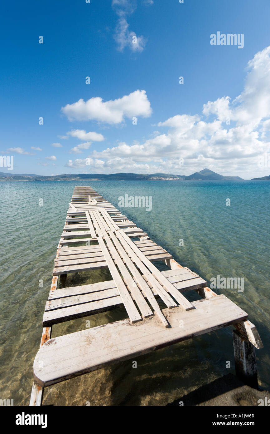 Jetty on Golden Beach, Yialova, Messinia, Peloponnese, Greece Stock ...