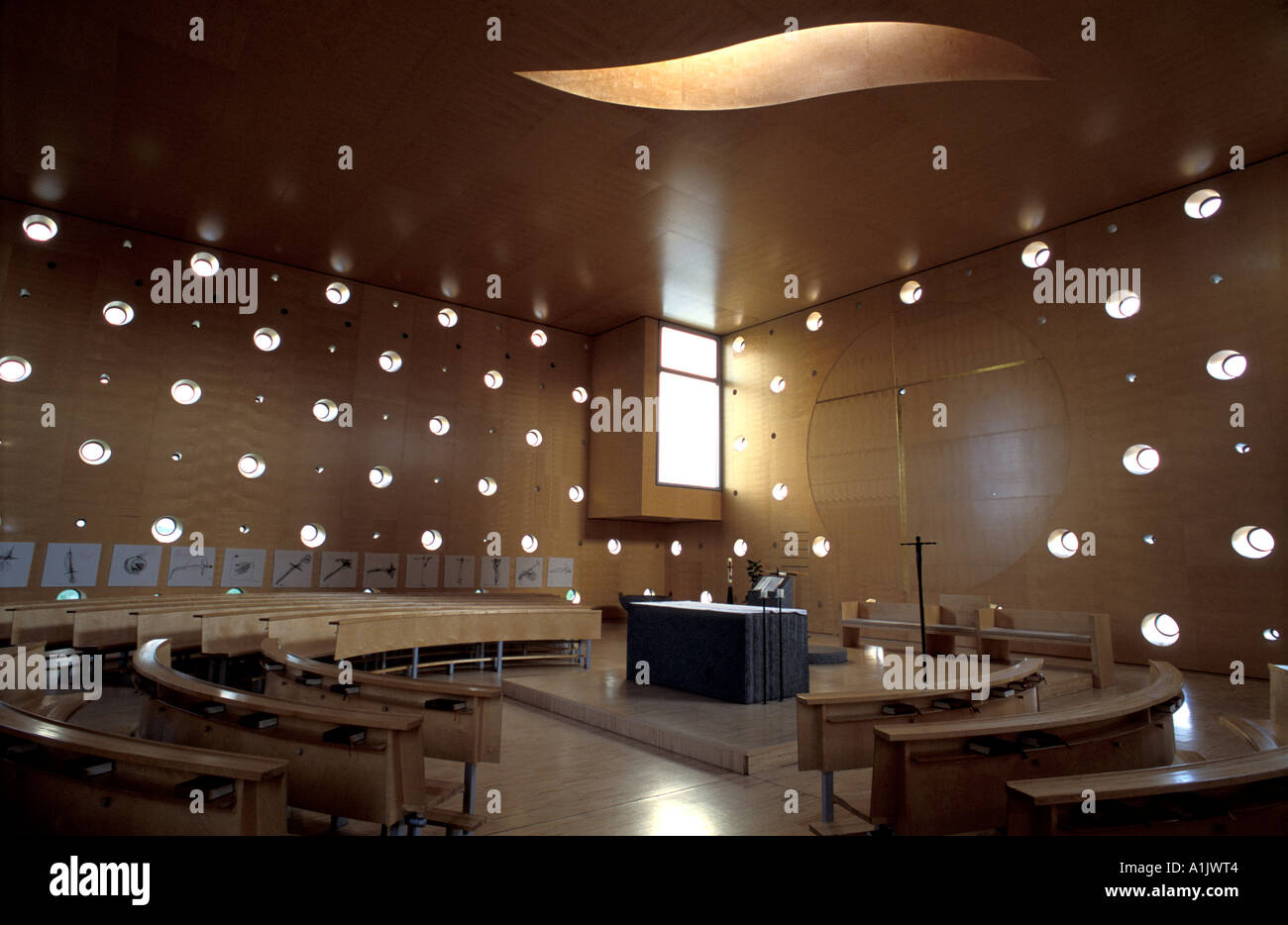 Interior of UNO City church built by Heinz Tesar UNO City Vienna ...
