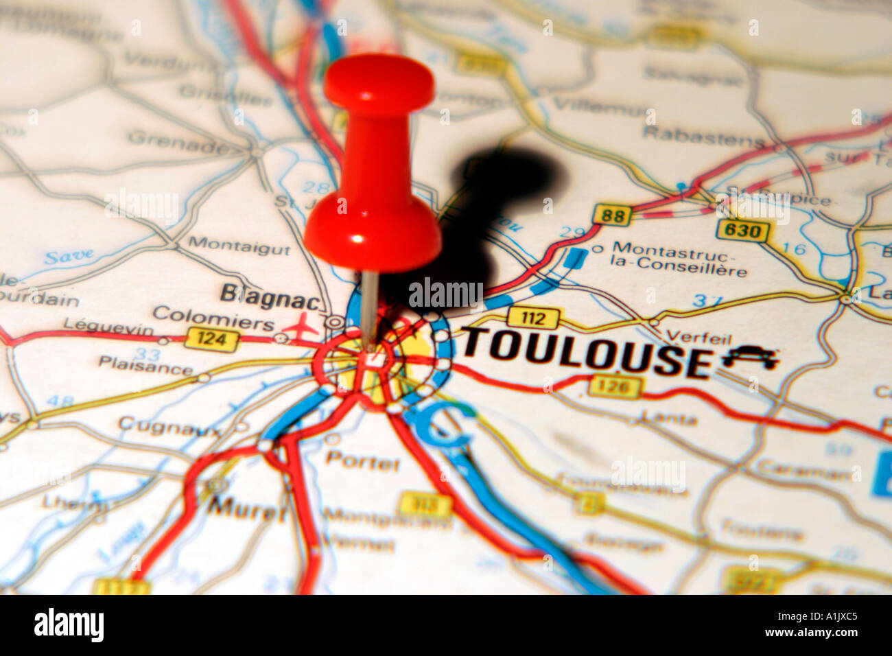 Toulouse map hi-res stock photography and images - Alamy