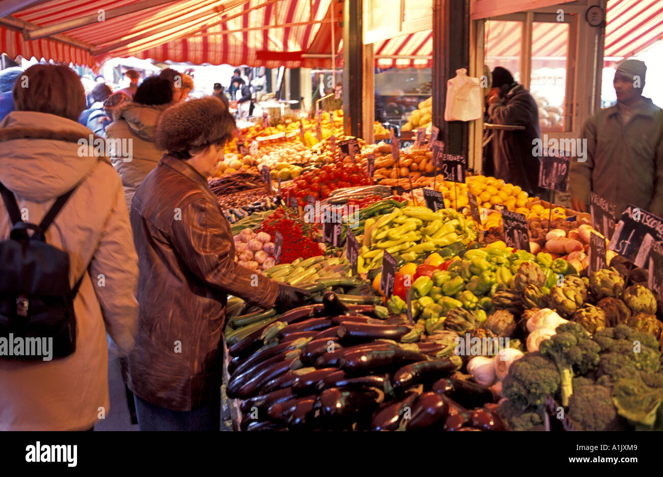 Fruits and vegetables for sale at Naschmarkt in Vienna Austria Stock ...