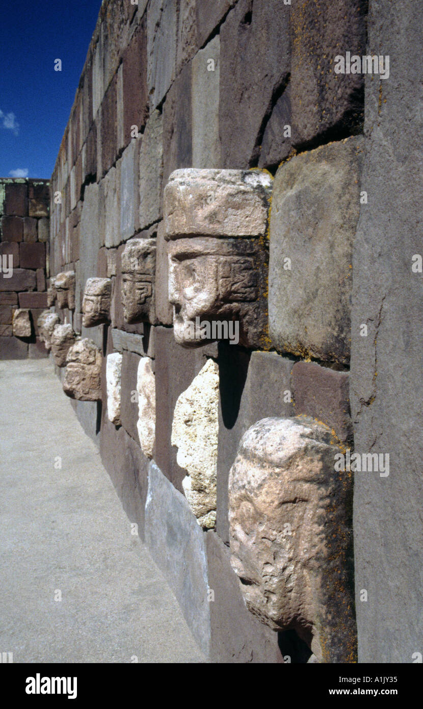 Tiwananku Tiahuanaco Archaeological site near La Paz in Bolivia Stock ...