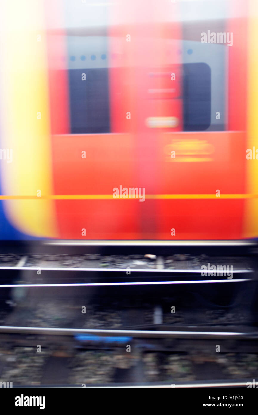 Fast moving tube train Stock Photo - Alamy