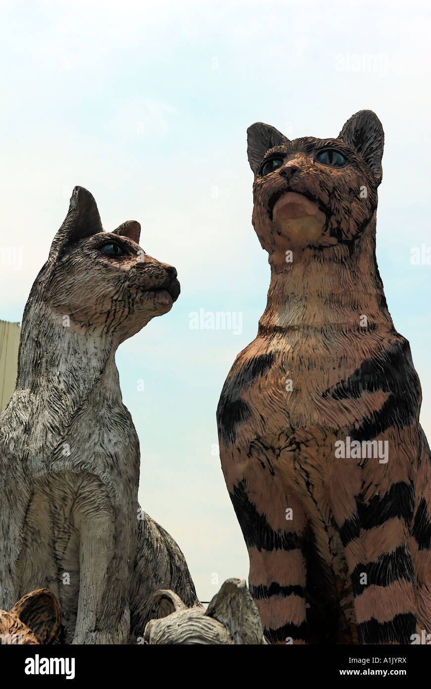 Cats statues in Kuching Stock Photo - Alamy