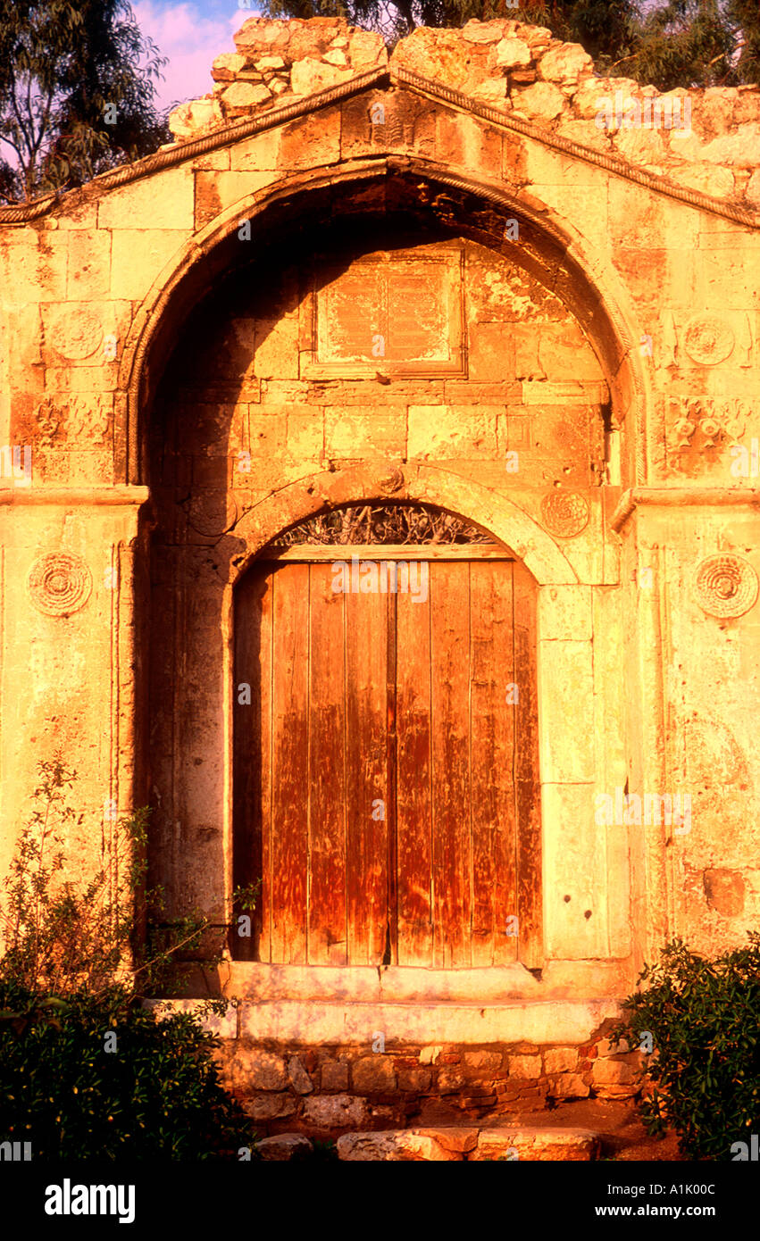 Double wooden door way arch and stone steps The Plaka Athens Greece ...