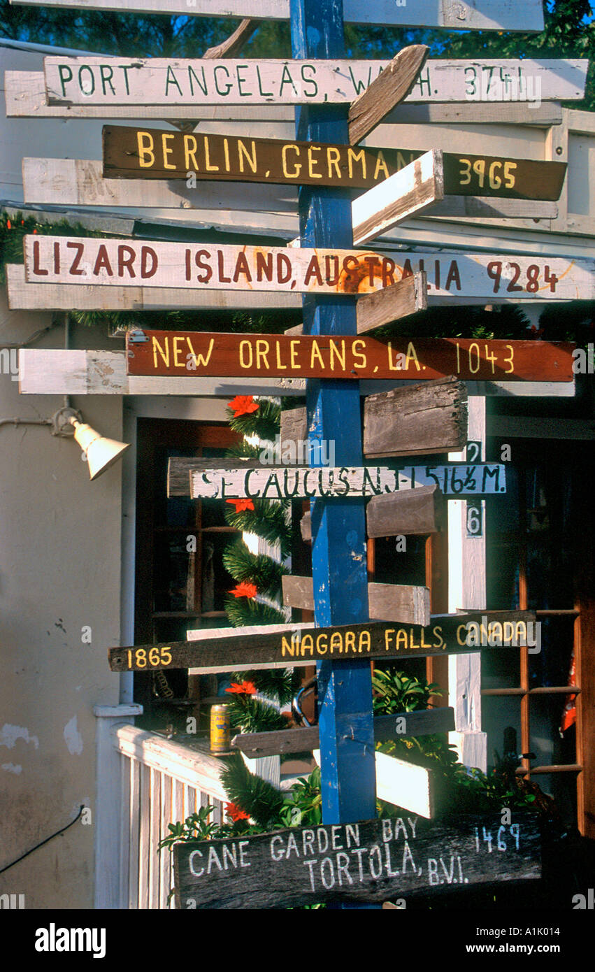 Mileage sign posts to distant locations Key West Florida Keys Florida ...