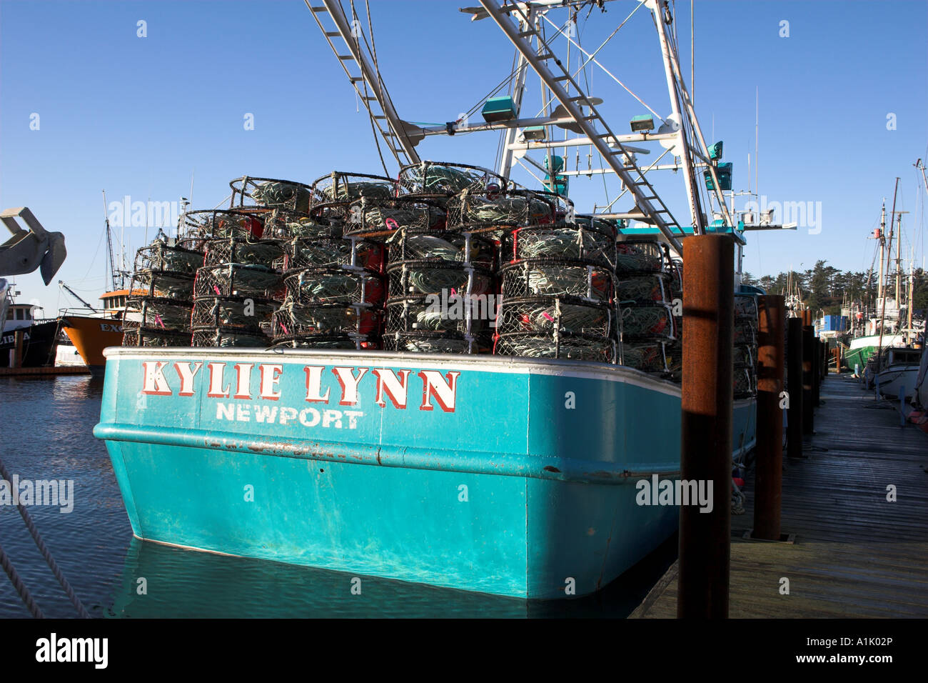 Commercial fishing boats loaded with crab pots Stock Photo - Alamy
