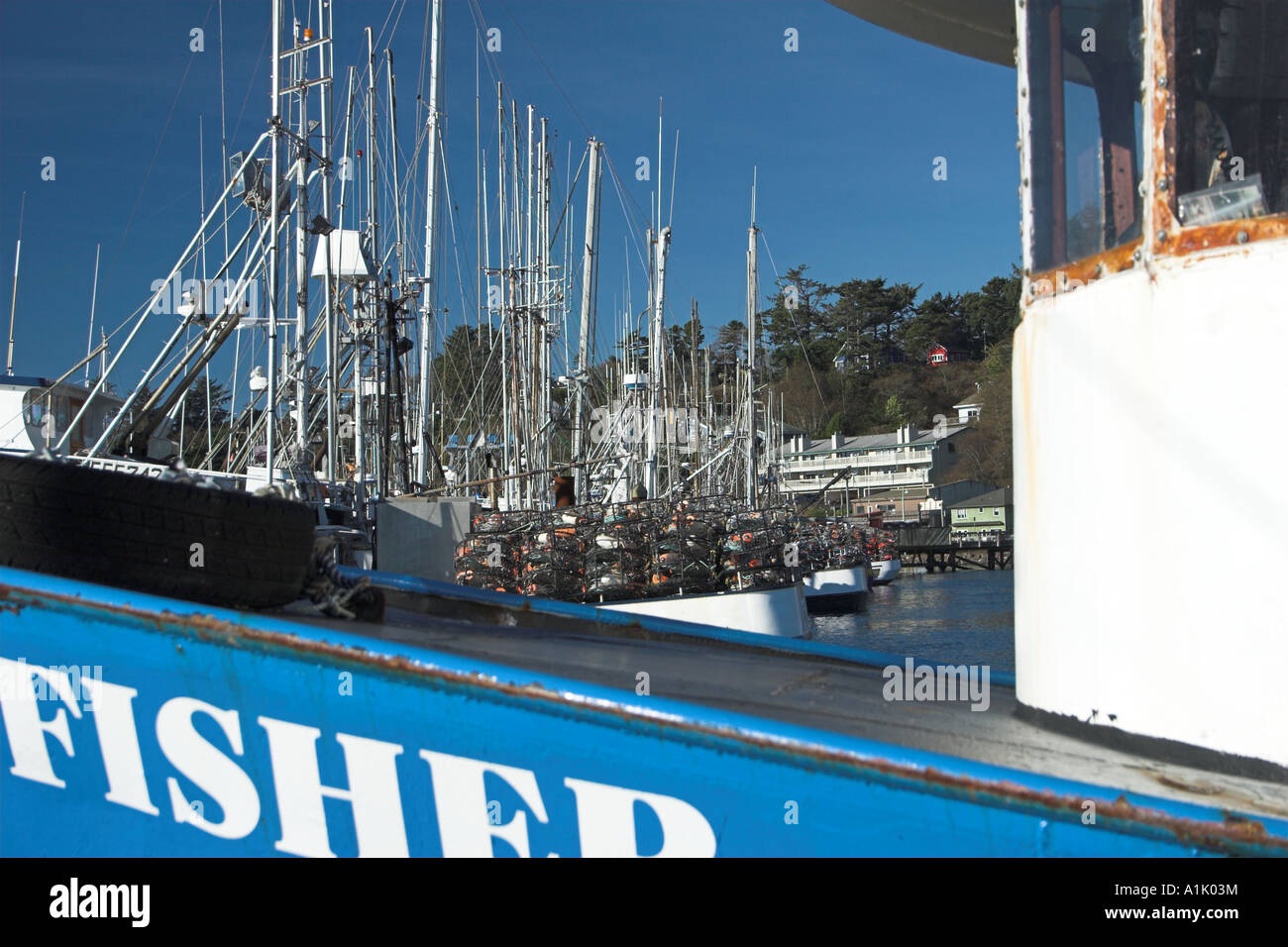 Commercial fishing boats loaded with crab pots Stock Photo - Alamy