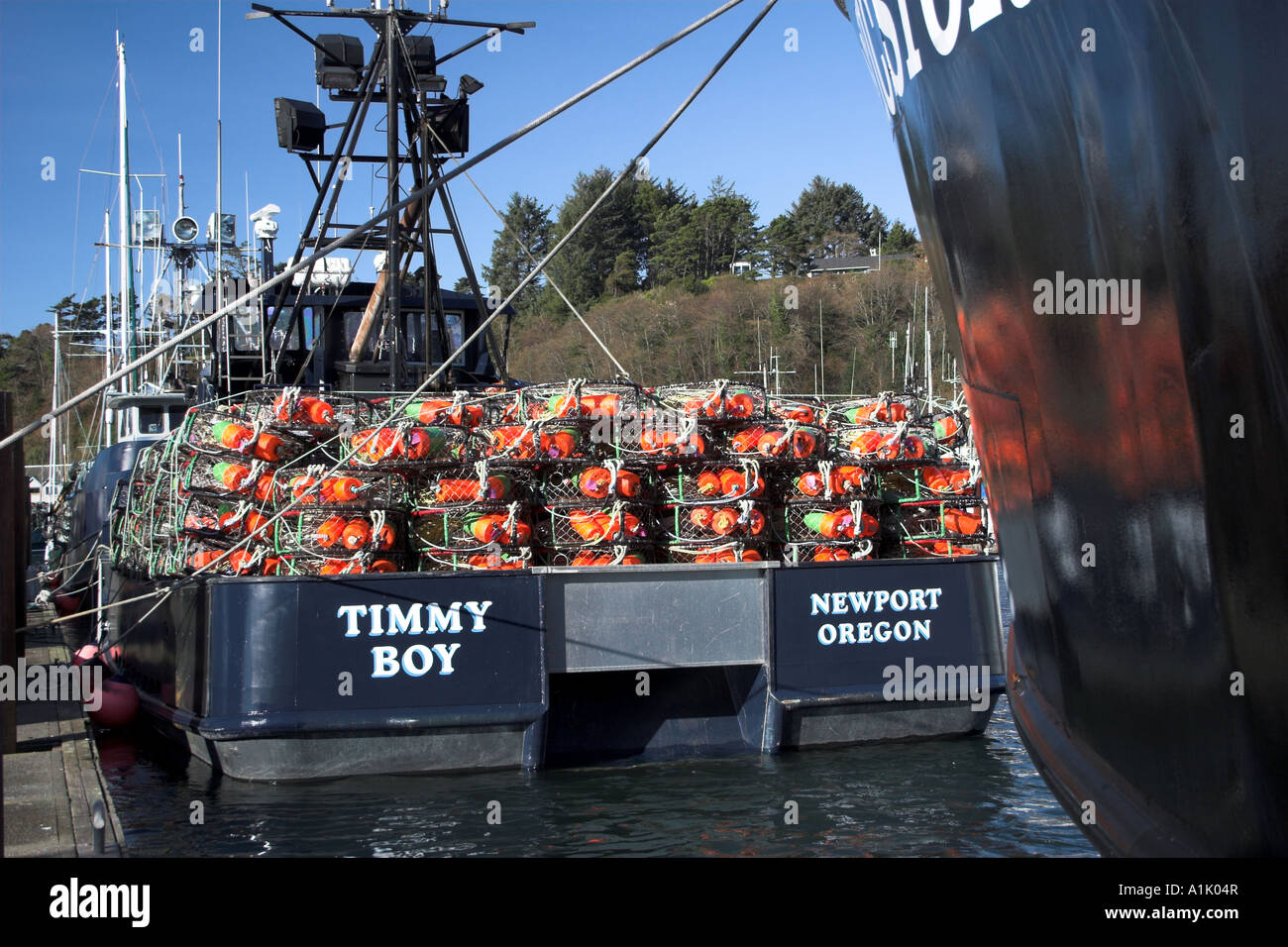 Commercial fishing boats loaded with crab pots Stock Photo - Alamy