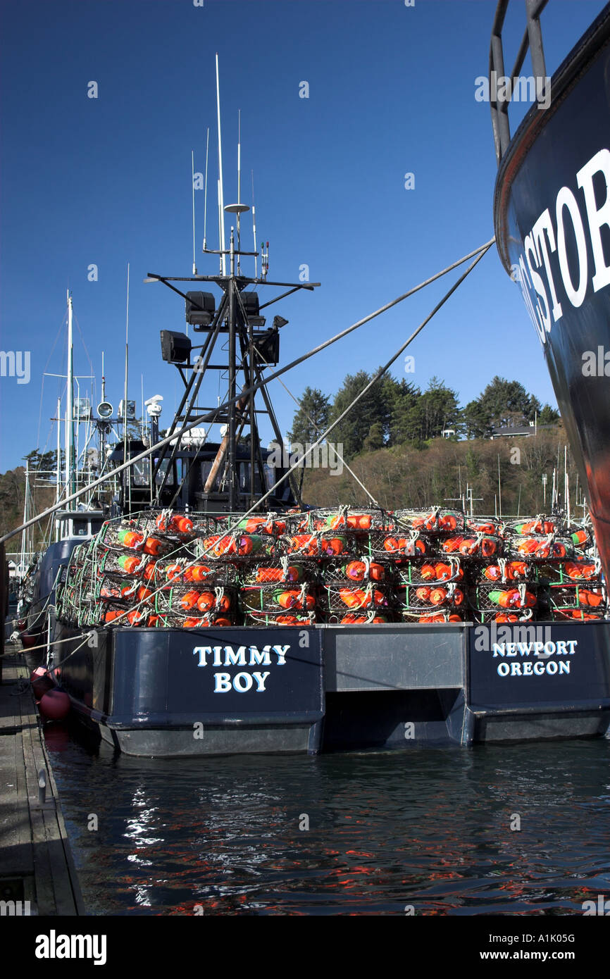 Commercial fishing boats loaded with crab pots Stock Photo - Alamy