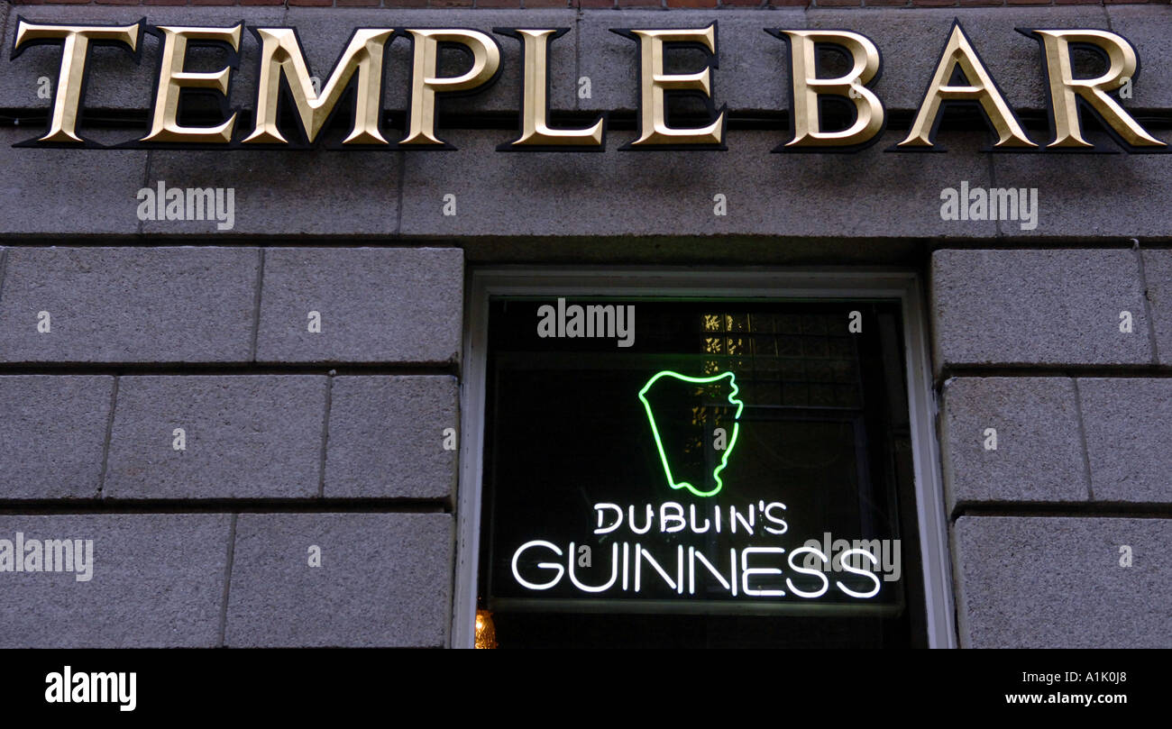 guinness sign neon blakc green white temple bar dublin 2 bar temple bar ...