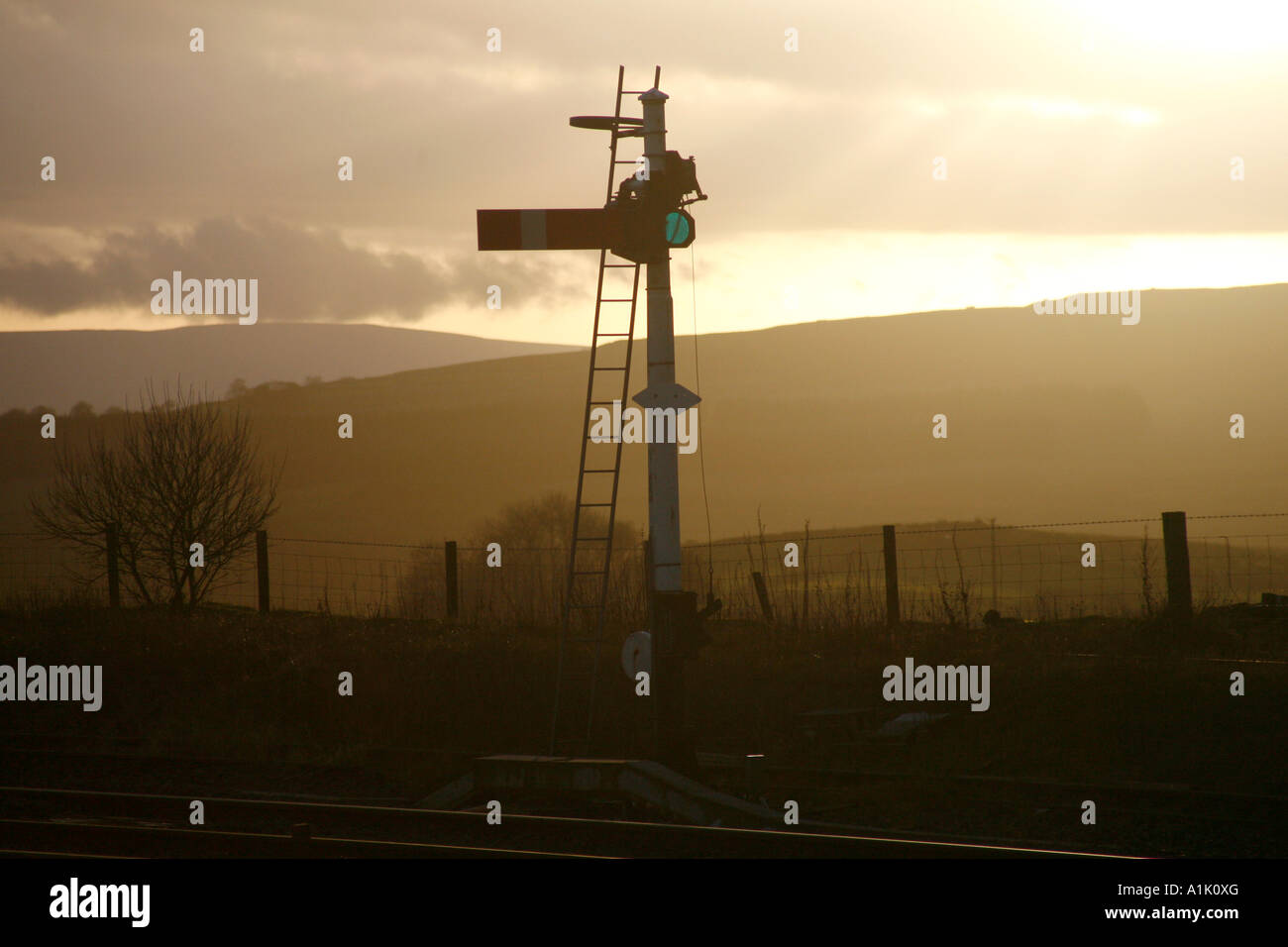 Signal on the Settle and Carlisle Railway Stock Photo - Alamy