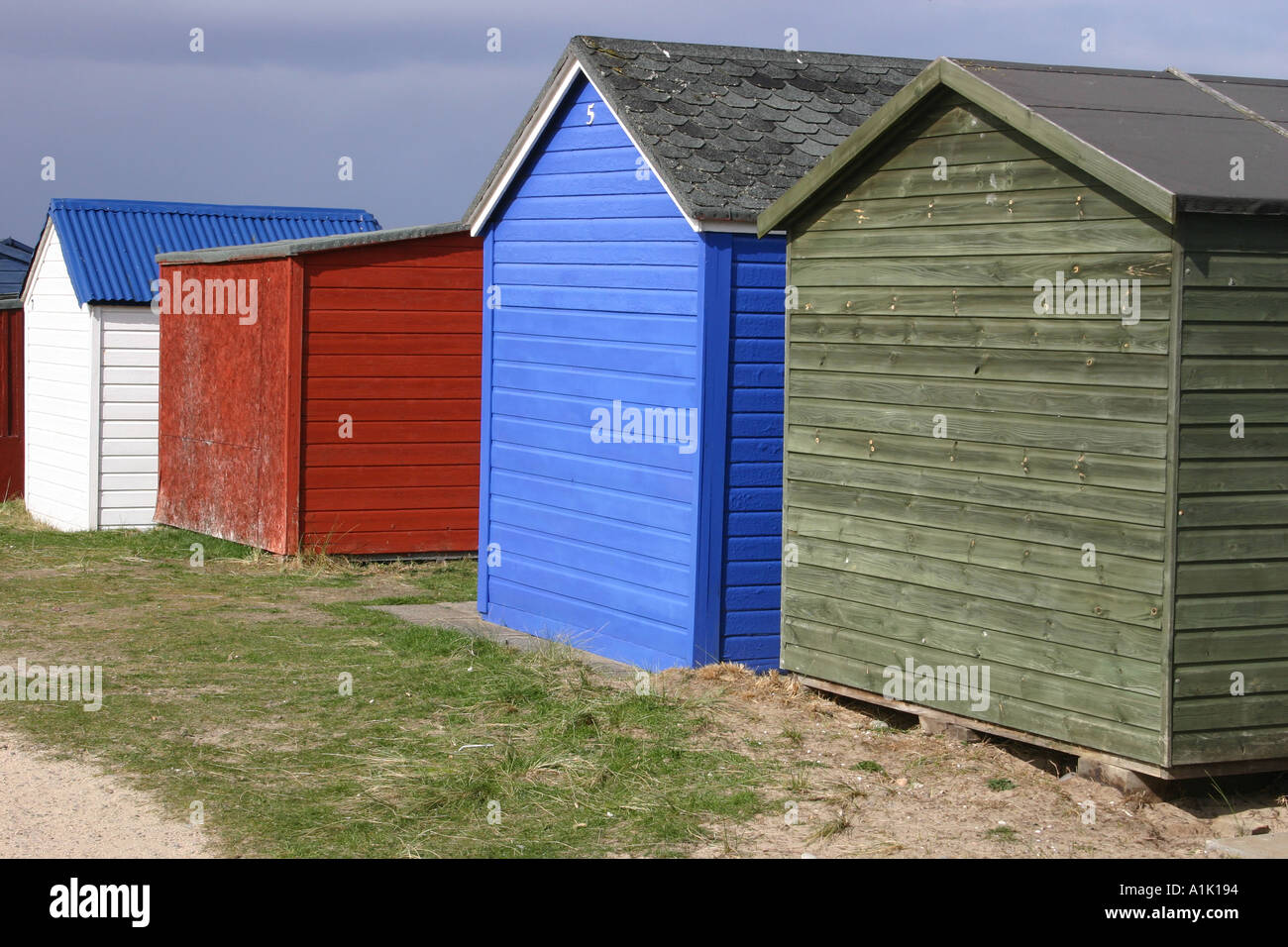 Beach huts at Hopeman Moray Stock Photo - Alamy